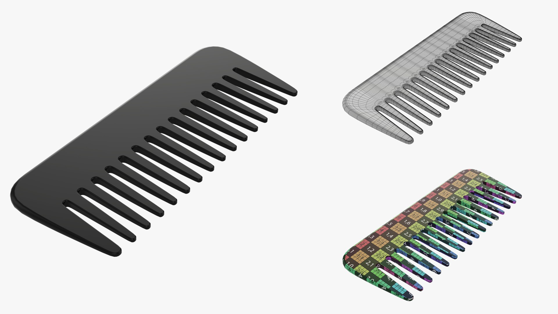 3D Hair combs PBR model - TurboSquid 1742772