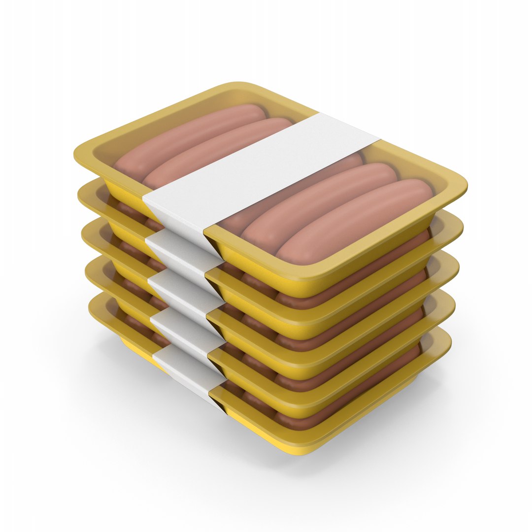 Stack Of Sausage Packages 3D Model - TurboSquid 2303898