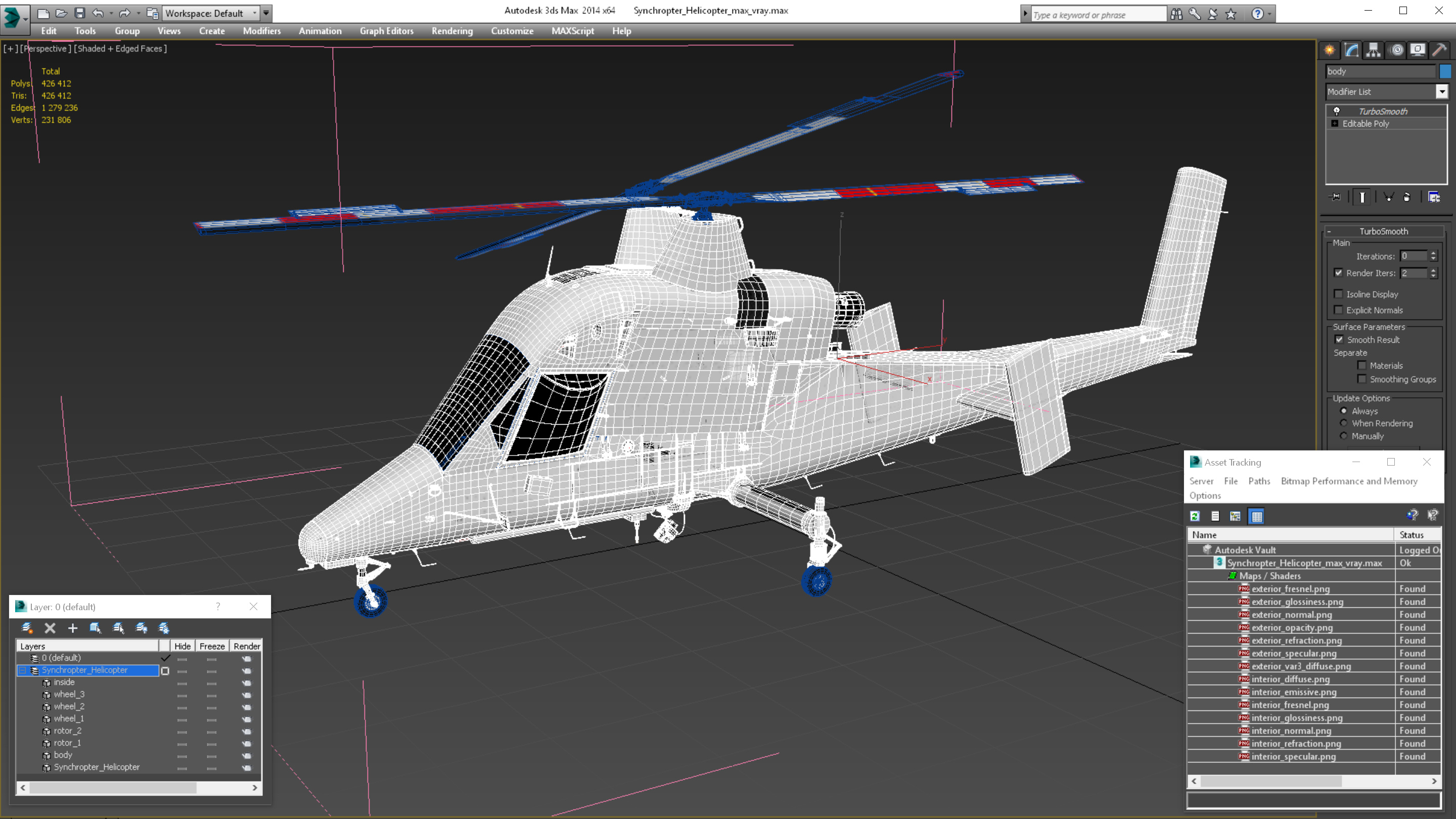 Synchropter Helicopter model - TurboSquid 1807901