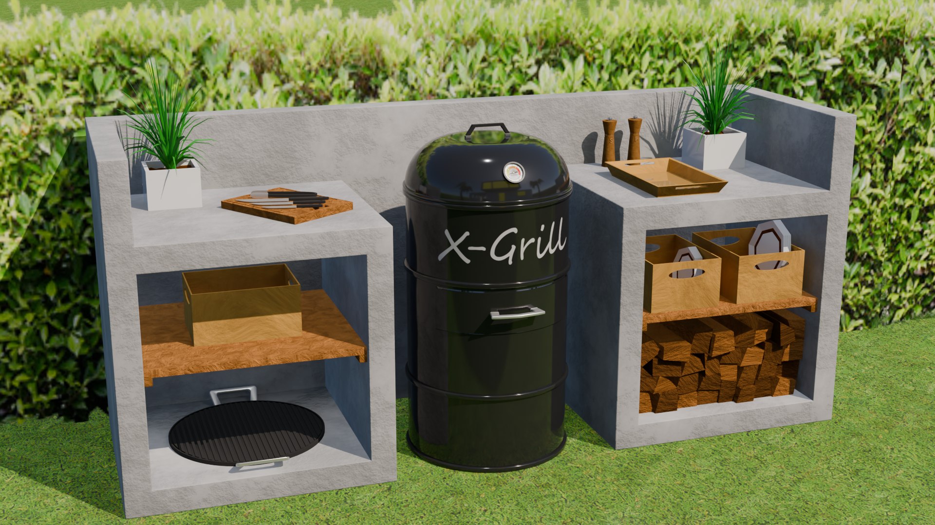 3D Backyard BBQ Concept Model - TurboSquid 2398712