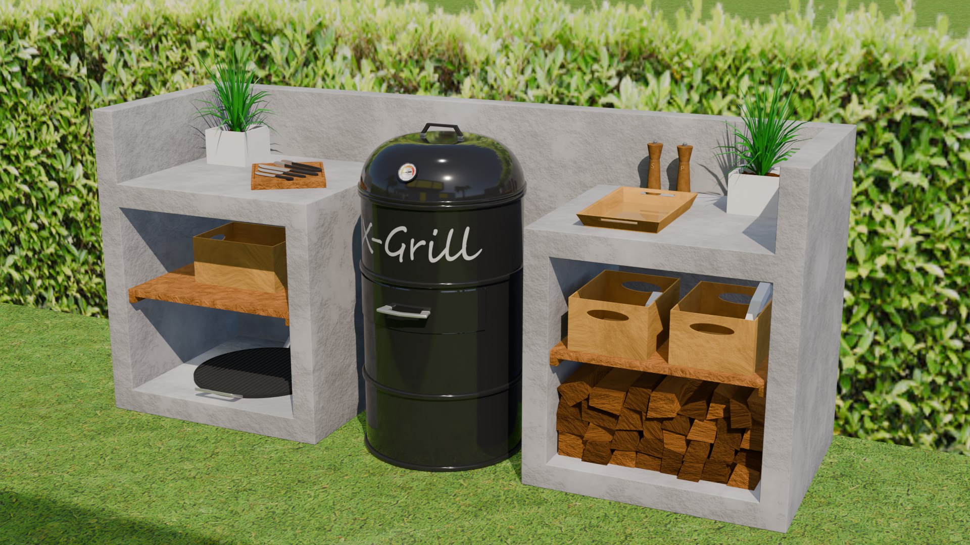 3D Backyard BBQ Concept Model - TurboSquid 2398712