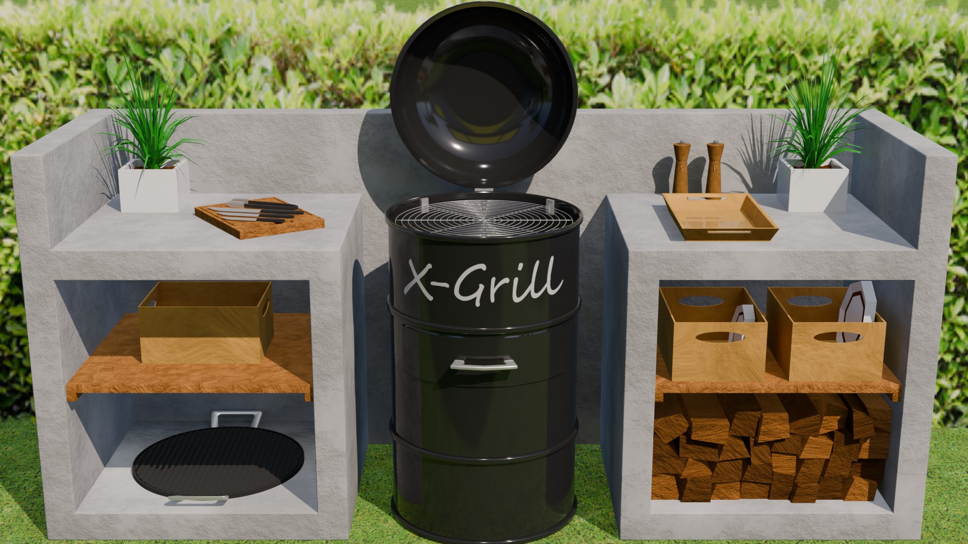 3D Backyard BBQ Concept Model - TurboSquid 2398712