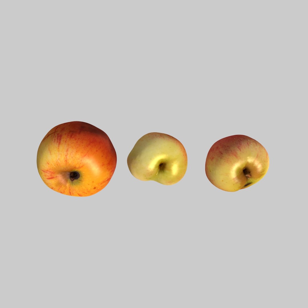 3d Model Rotten Badly Shaped Apples
