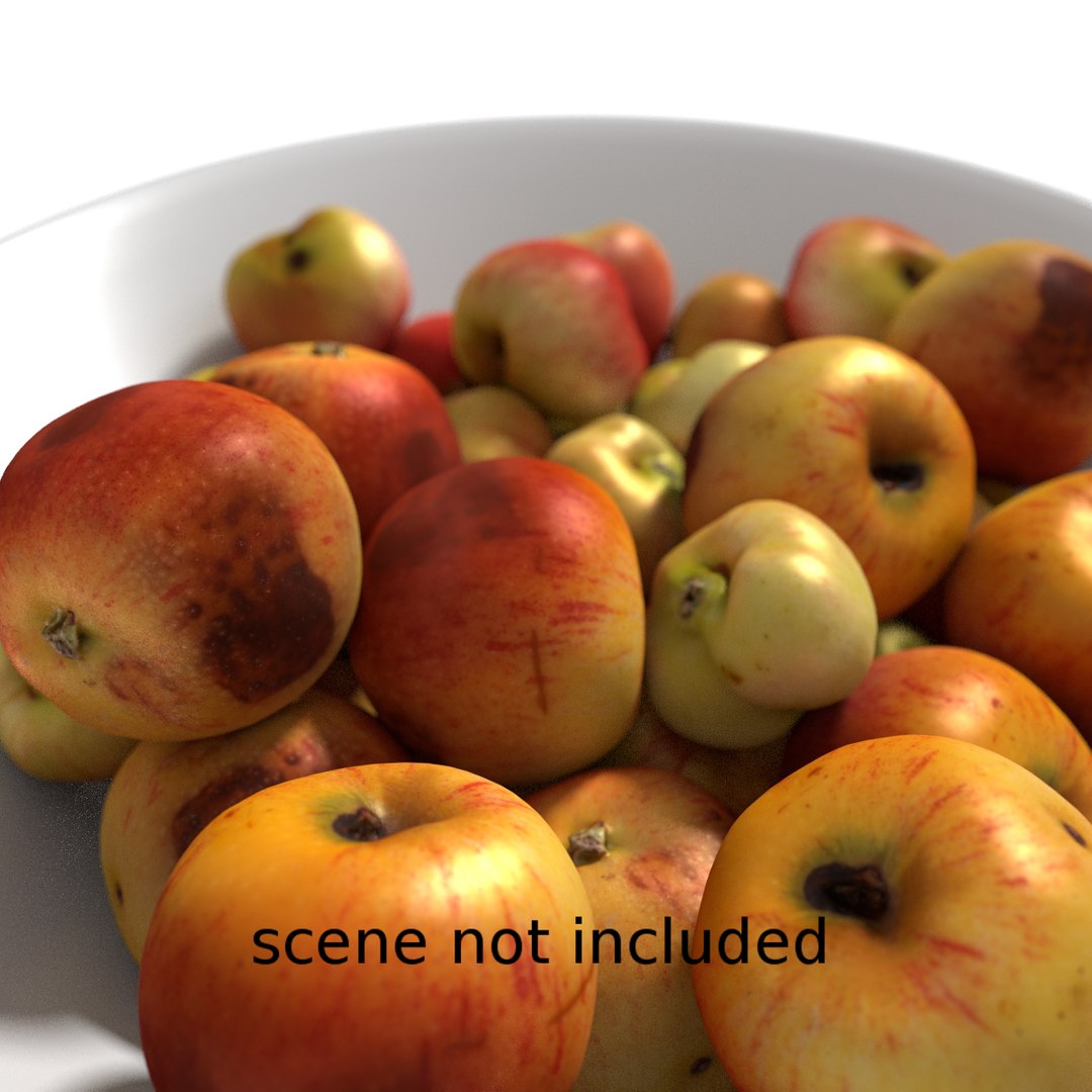 3d Model Rotten Badly Shaped Apples