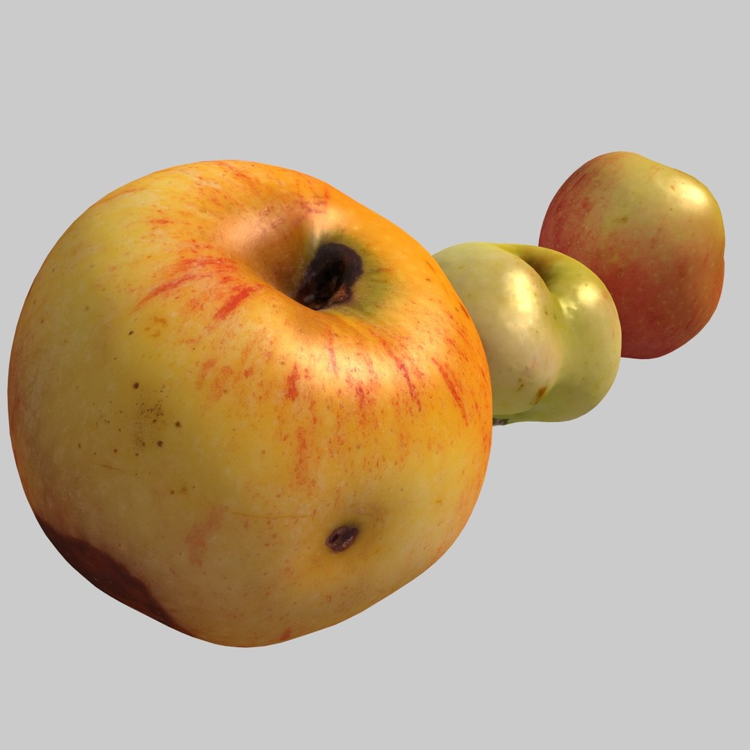 3d Model Rotten Badly Shaped Apples