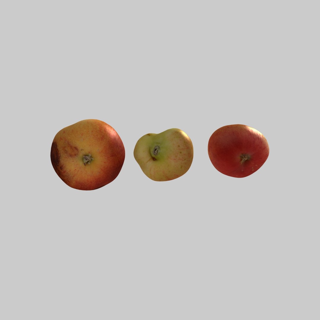 3d Model Rotten Badly Shaped Apples