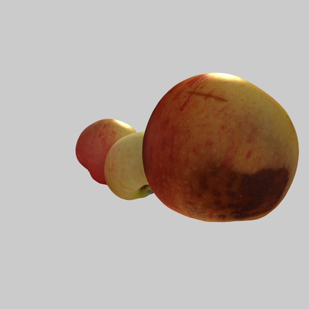 3d Model Rotten Badly Shaped Apples
