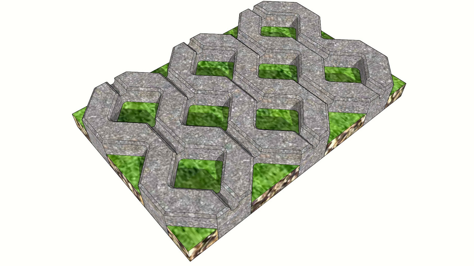 3D Grass Paver - TurboSquid 1796727
