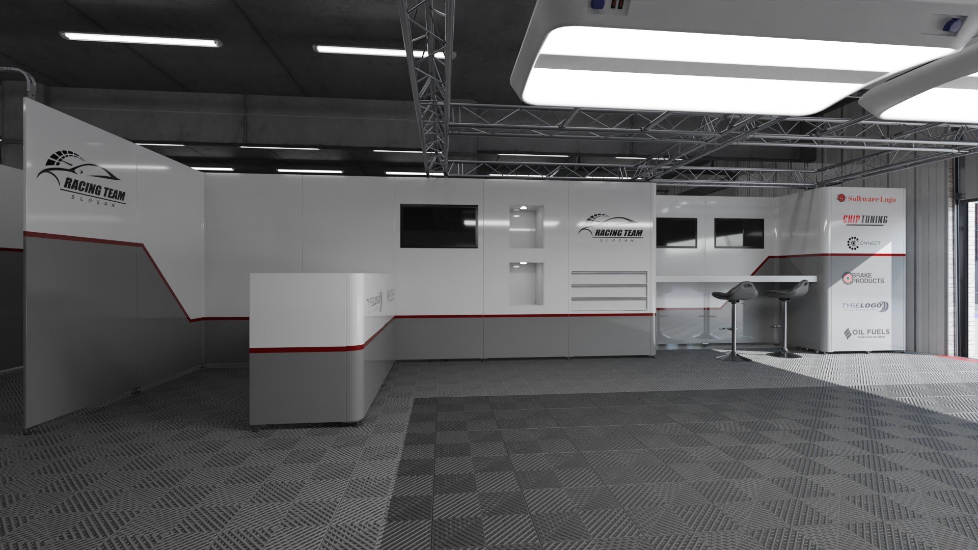 Base Racing Team Garage 1 3D Model - TurboSquid 2261660