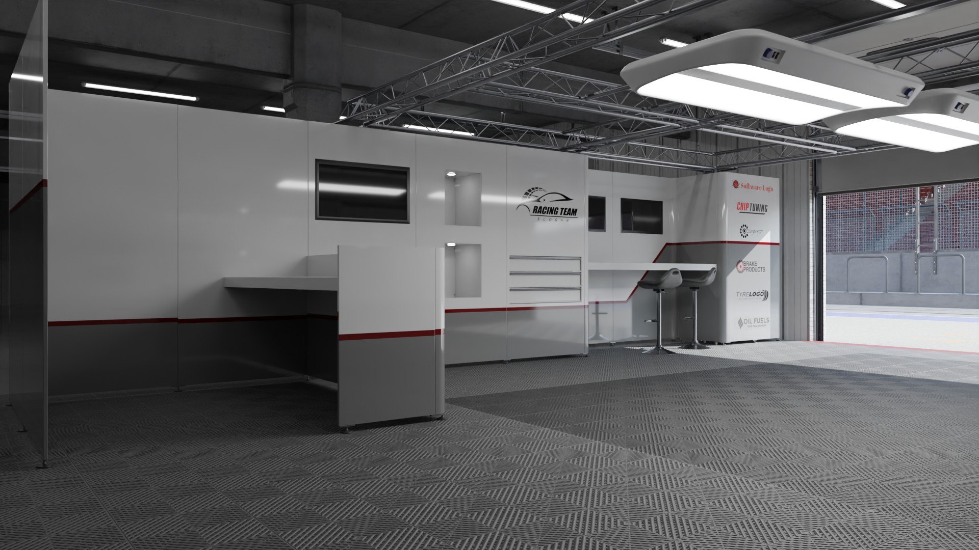 Base Racing Team Garage 1 3D Model - TurboSquid 2261660