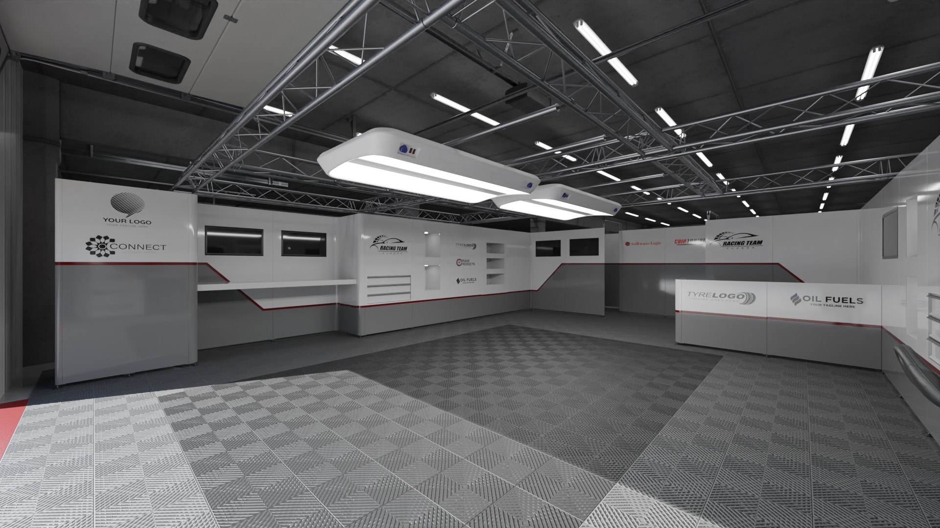 Base Racing Team Garage 1 3D Model - TurboSquid 2261660