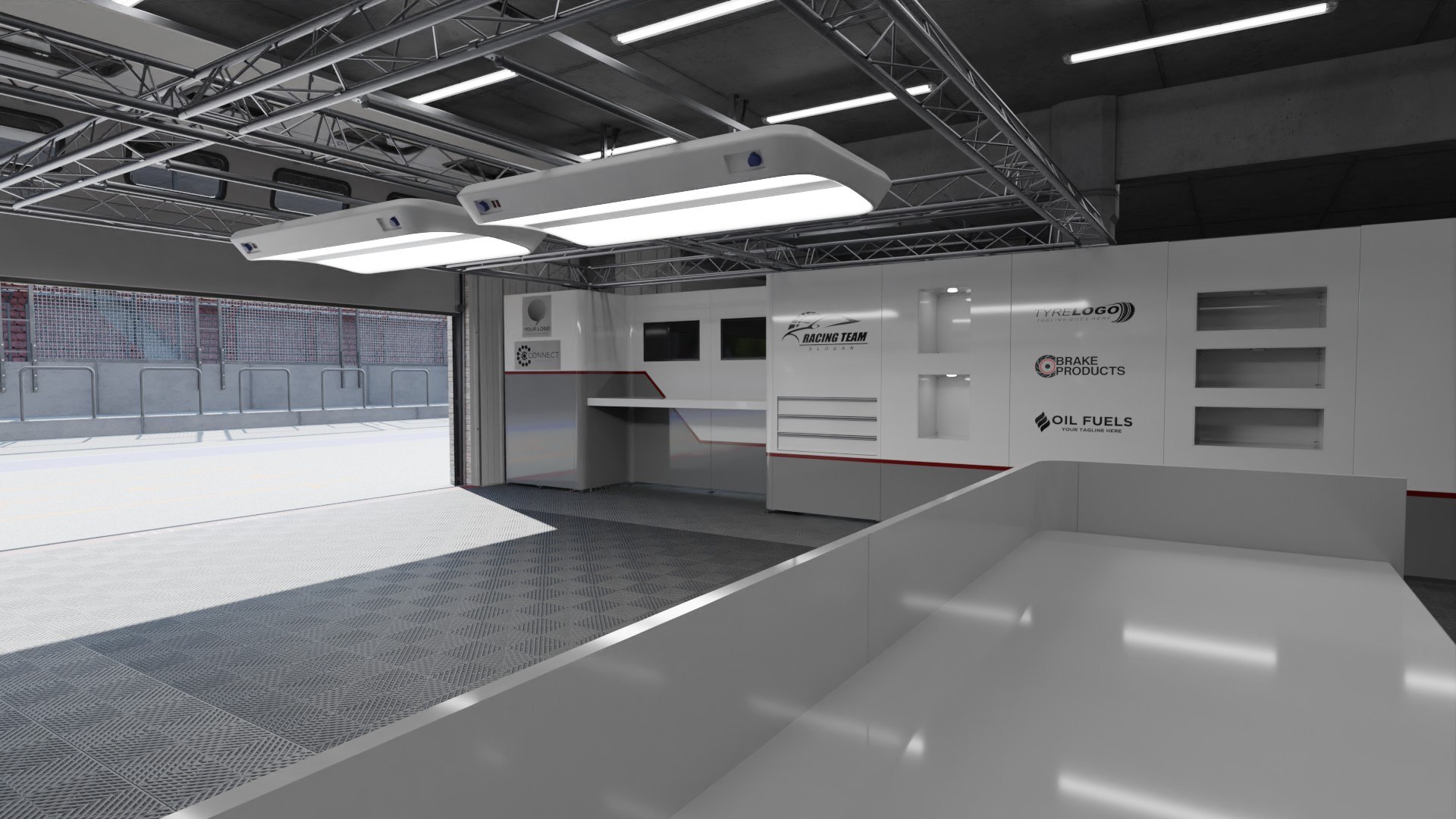 Base Racing Team Garage 1 3D Model - TurboSquid 2261660