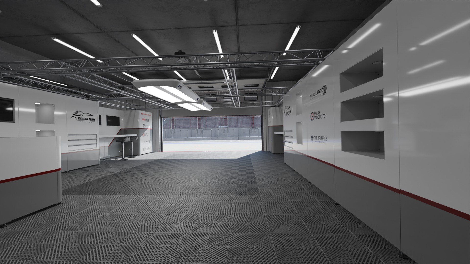 Base Racing Team Garage 1 3D Model - TurboSquid 2261660