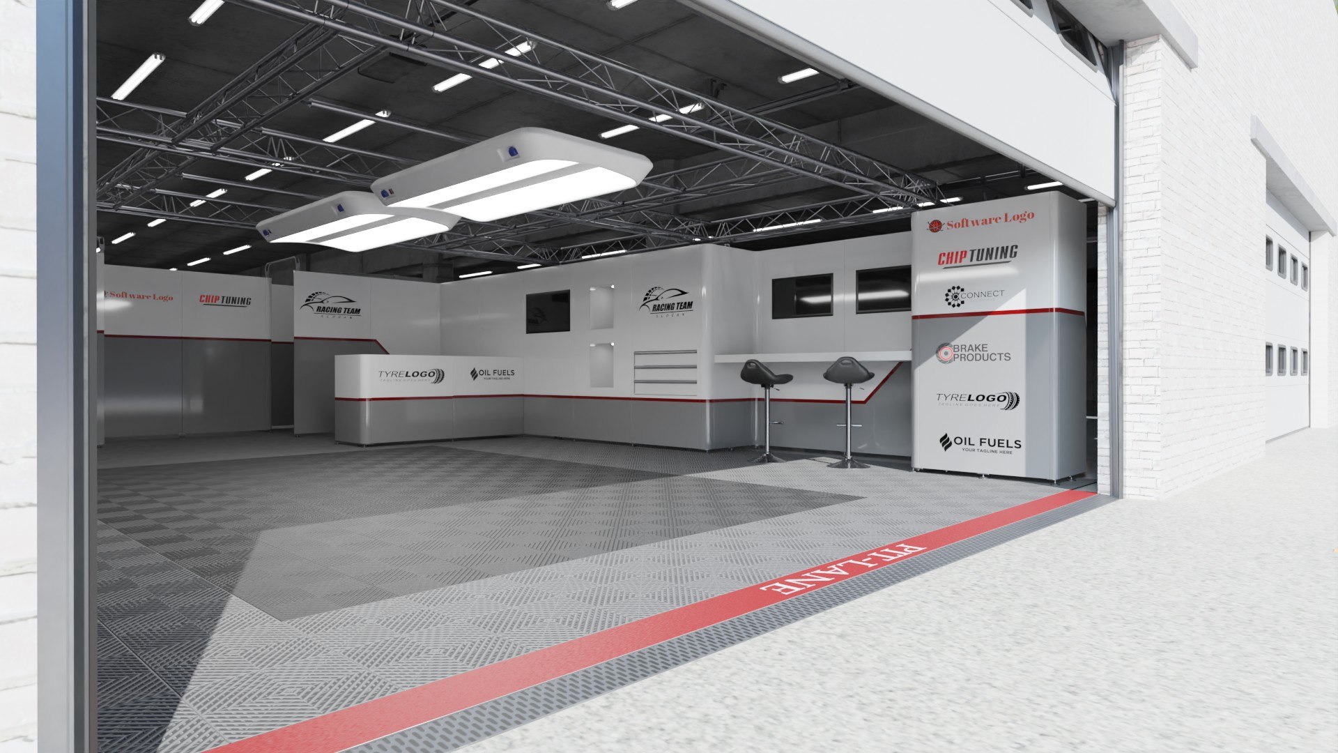 Base Racing Team Garage 1 3D Model - TurboSquid 2261660