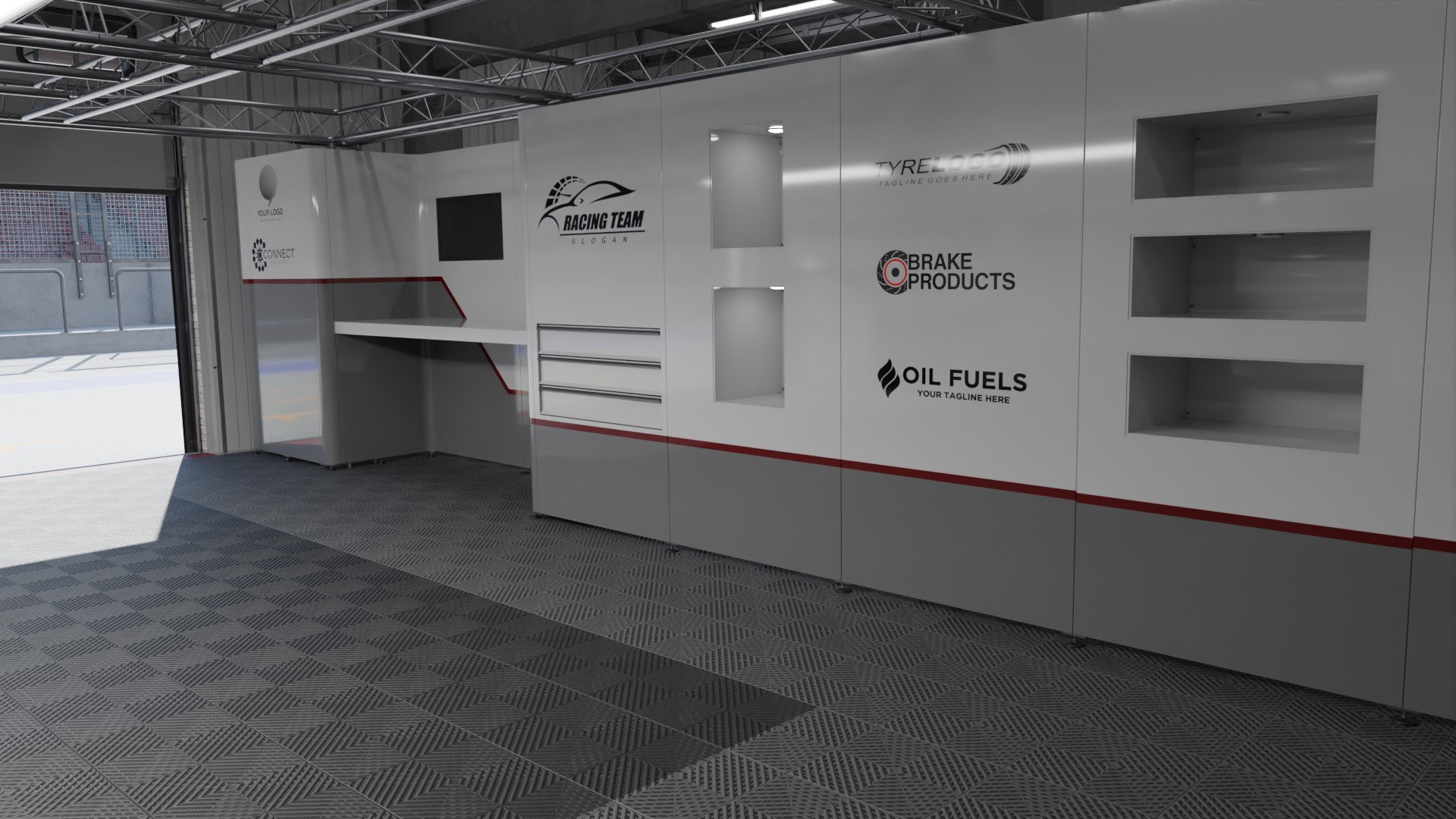 Base Racing Team Garage 1 3D Model - TurboSquid 2261660
