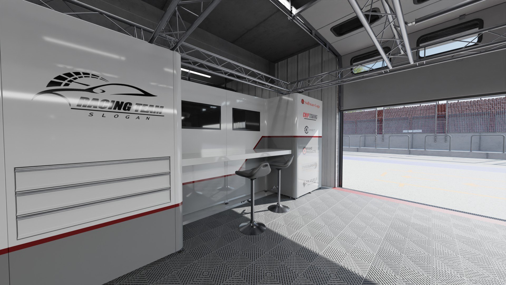 Base Racing Team Garage 1 3D Model - TurboSquid 2261660