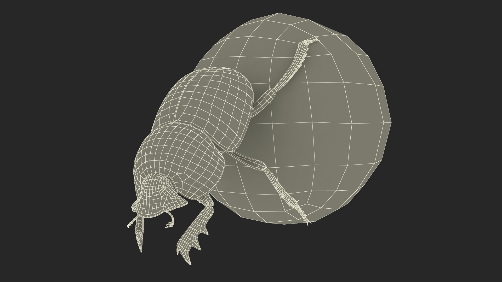 Manure Roller Pushing Sphere 3D Model - TurboSquid 2297406