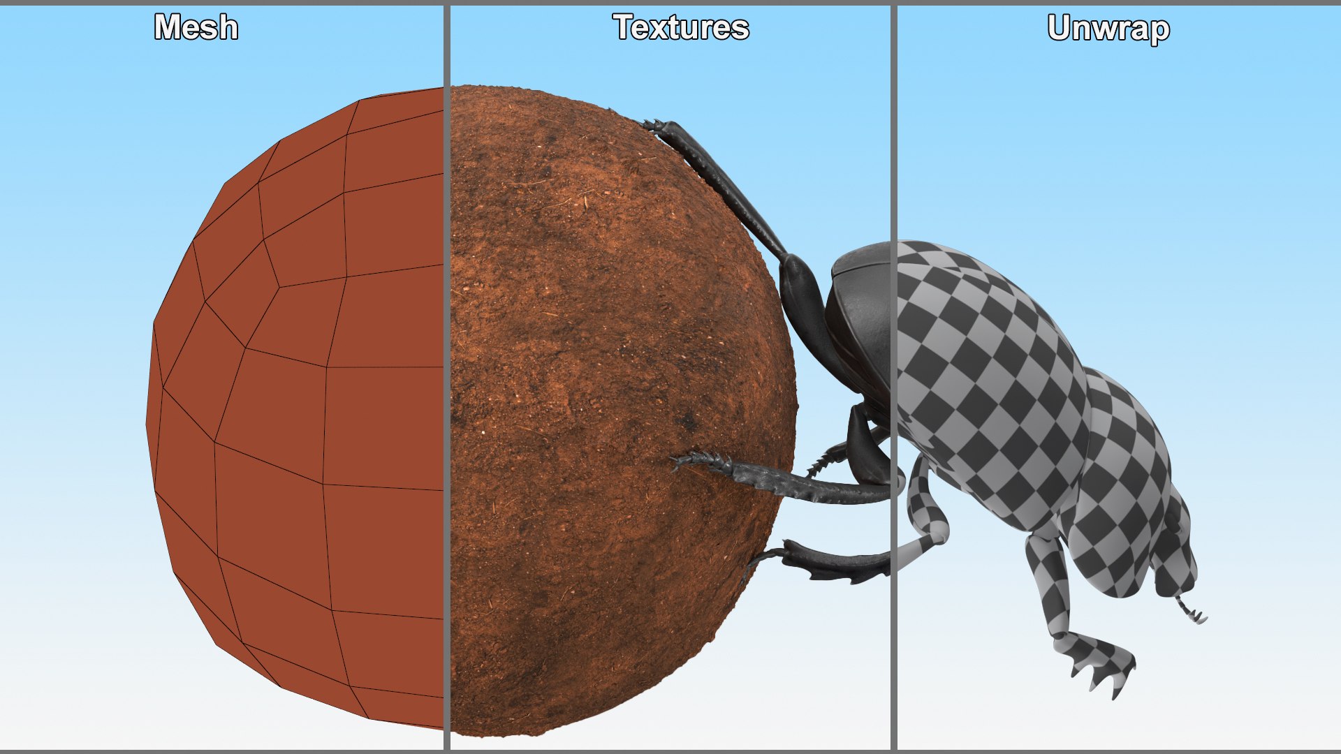 Manure Roller Pushing Sphere 3D Model - TurboSquid 2297406