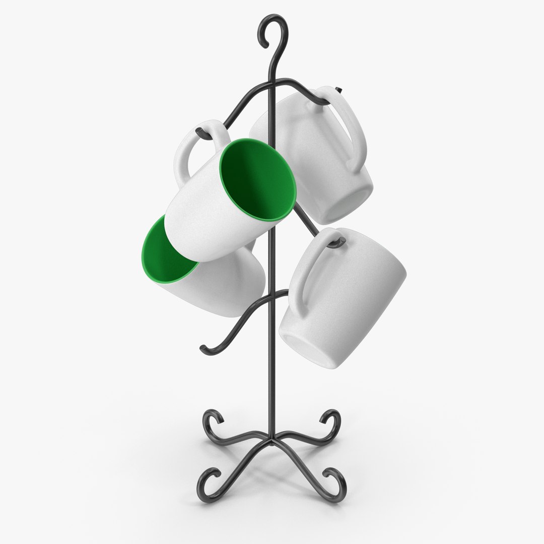 modelo 3d Mug Tree Stand With Mugs - TurboSquid 1885613