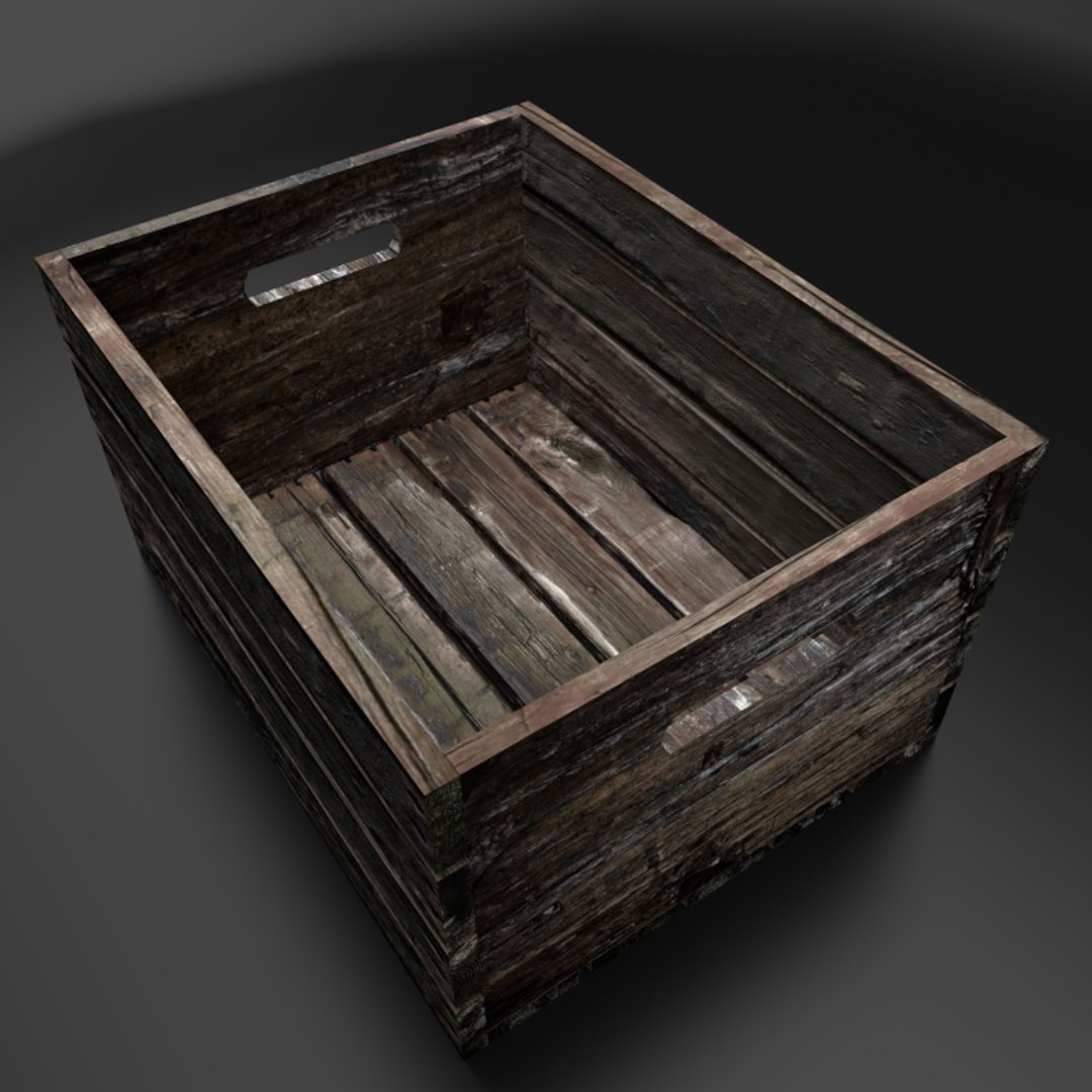 3d wooden crates open model