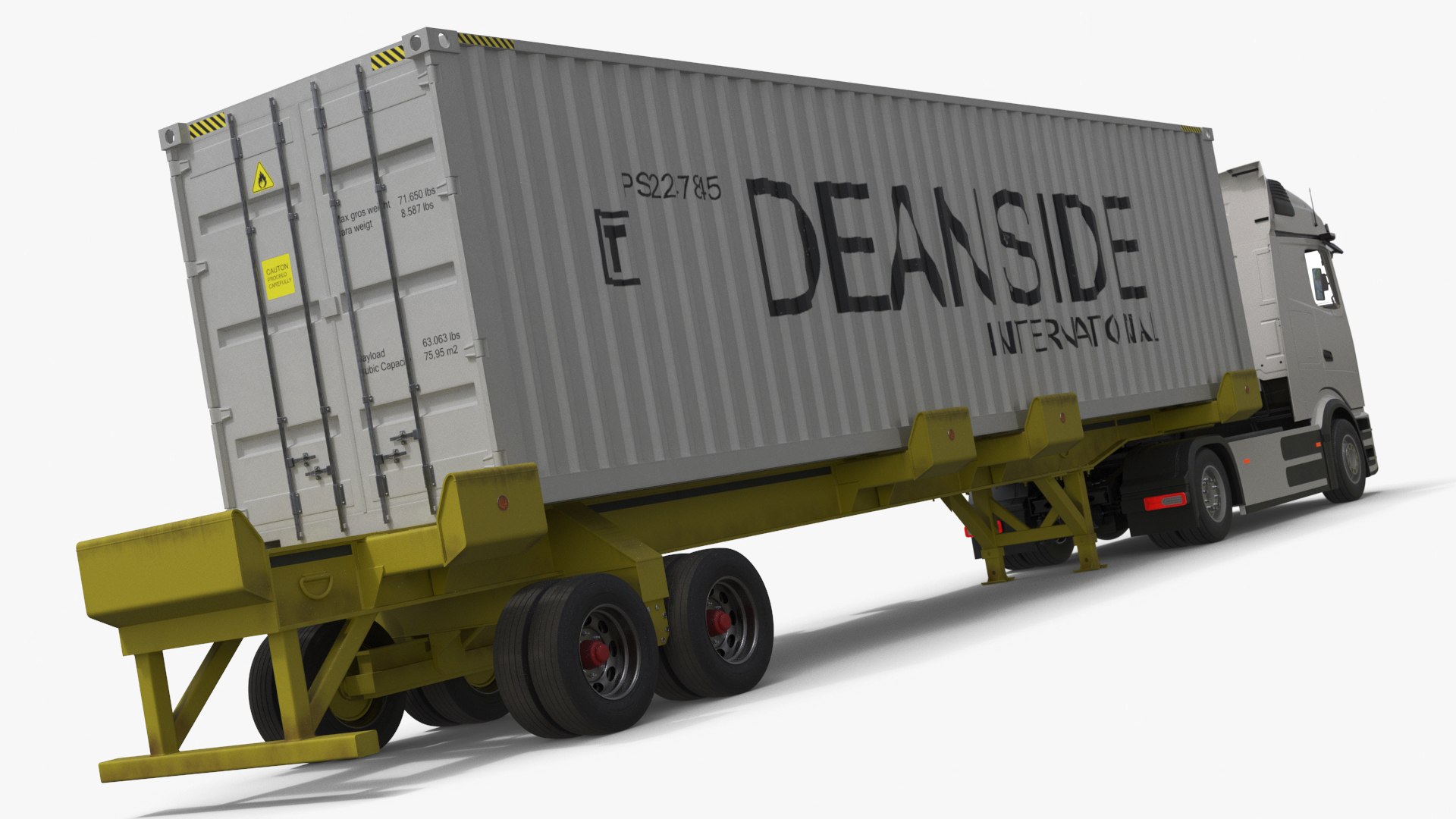 3D Ballistic Missile Container On Semi Trailer With Truck - TurboSquid 2432334