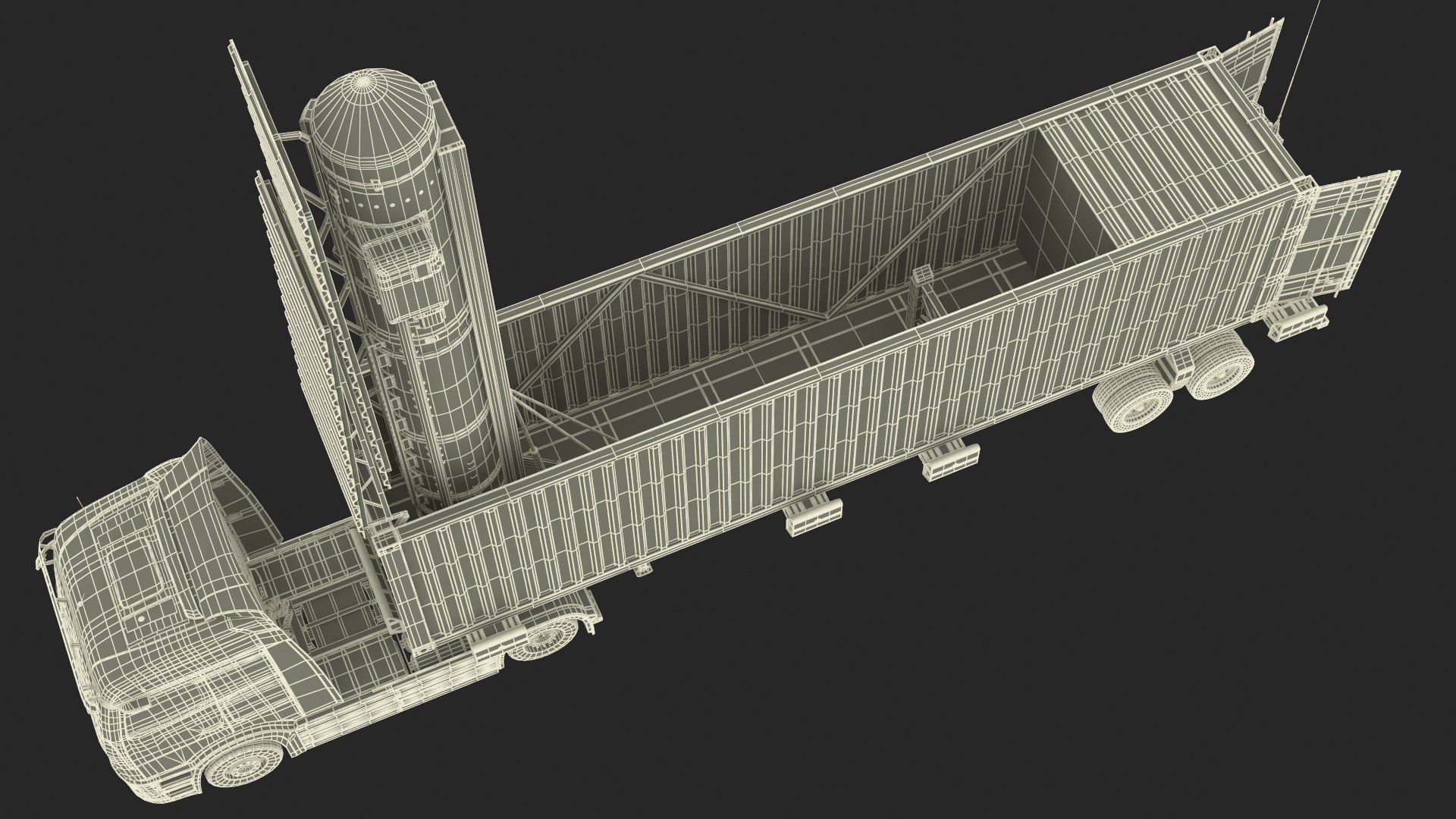3D Ballistic Missile Container On Semi Trailer With Truck - TurboSquid 2432334