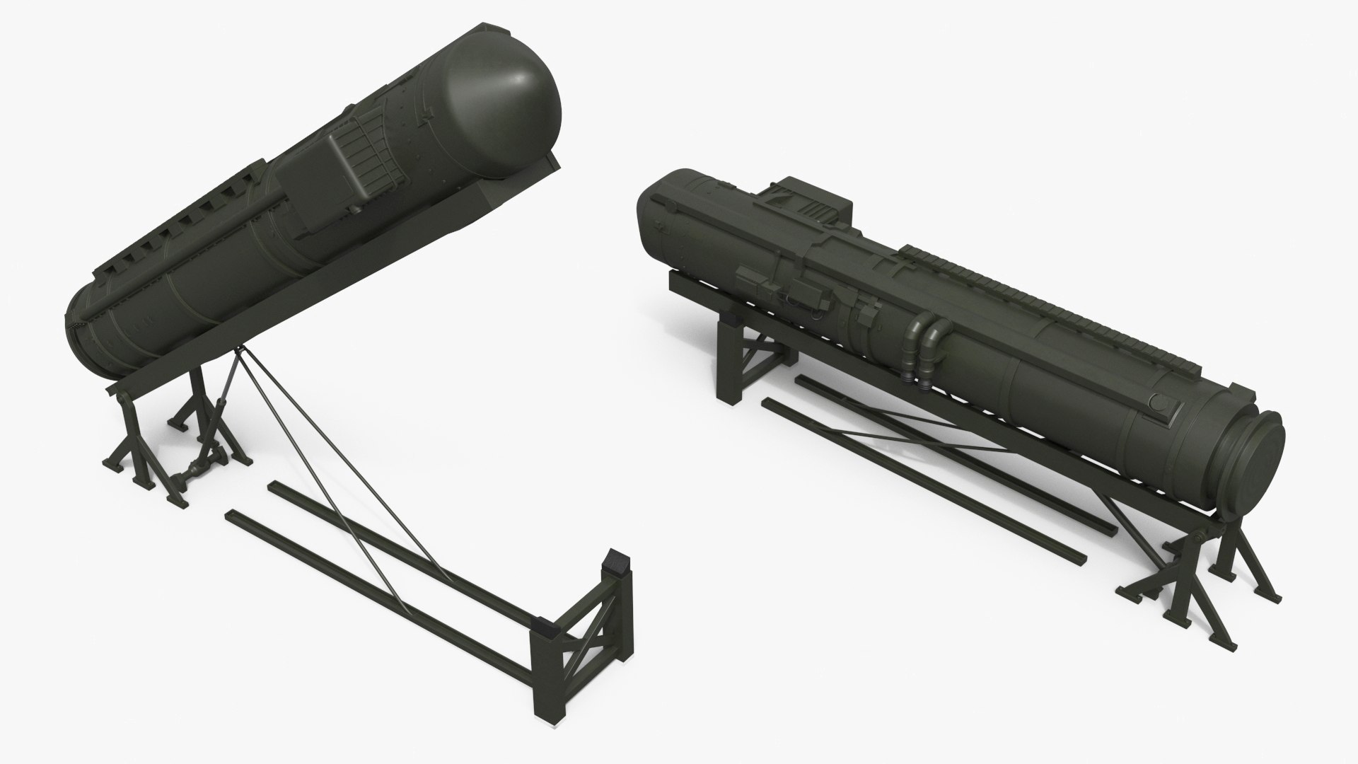 3D Ballistic Missile Container On Semi Trailer With Truck - TurboSquid ...