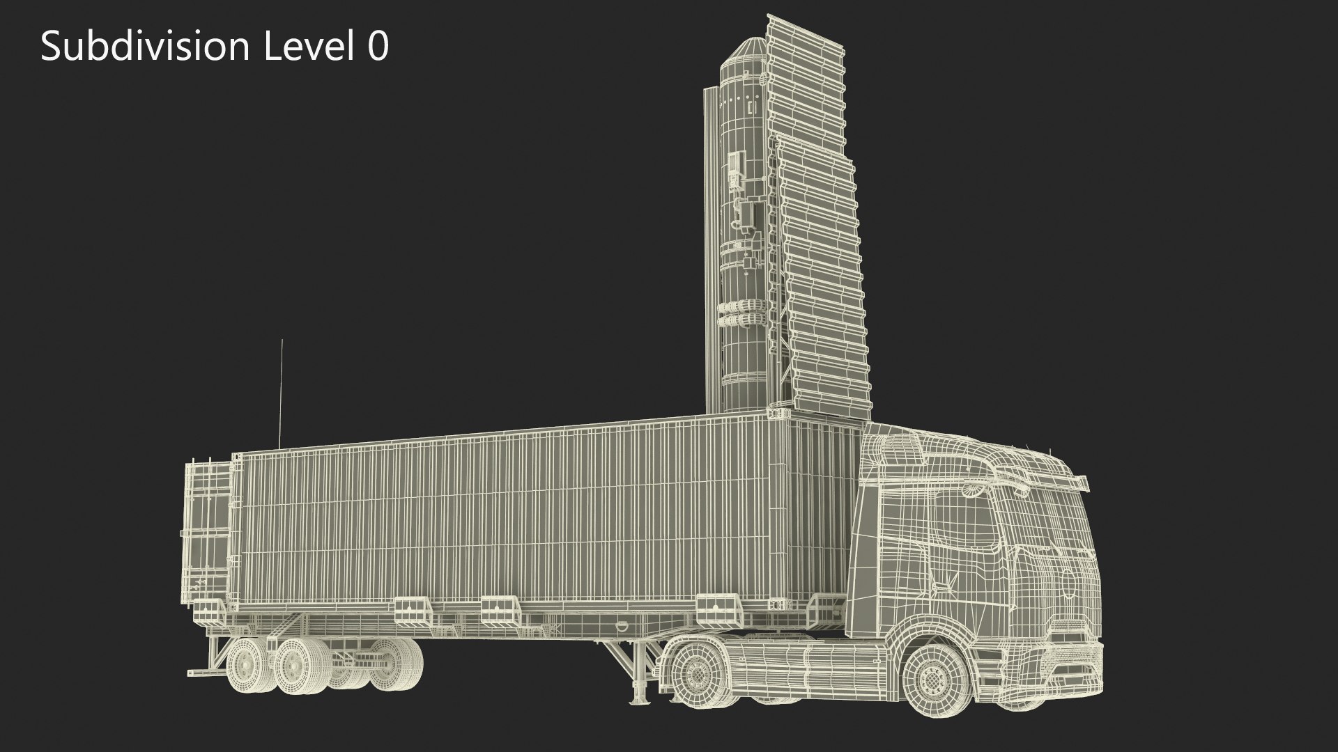 3D Ballistic Missile Container On Semi Trailer With Truck - TurboSquid ...