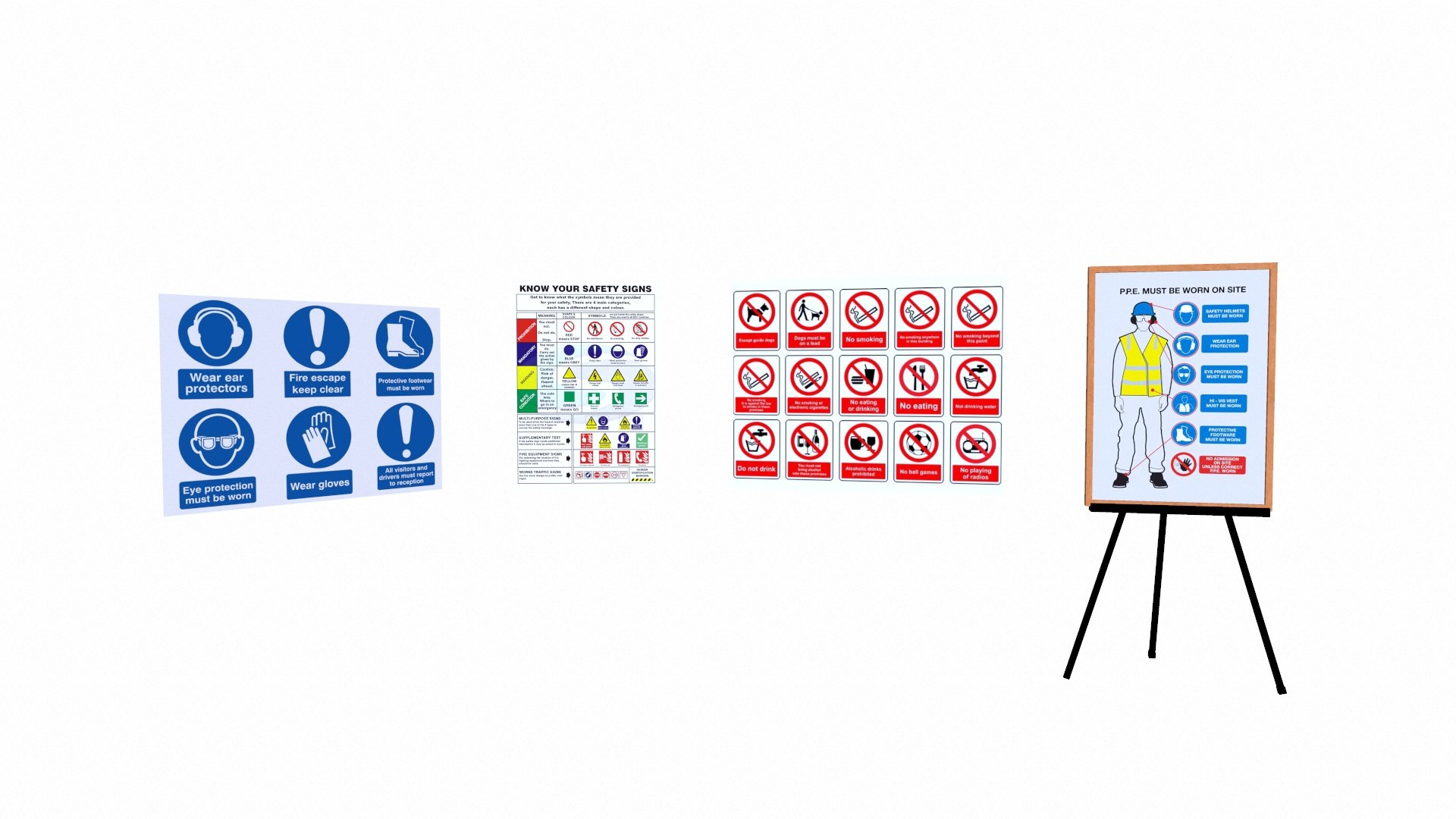 3D Warning And Safety Signs - TurboSquid 2323173