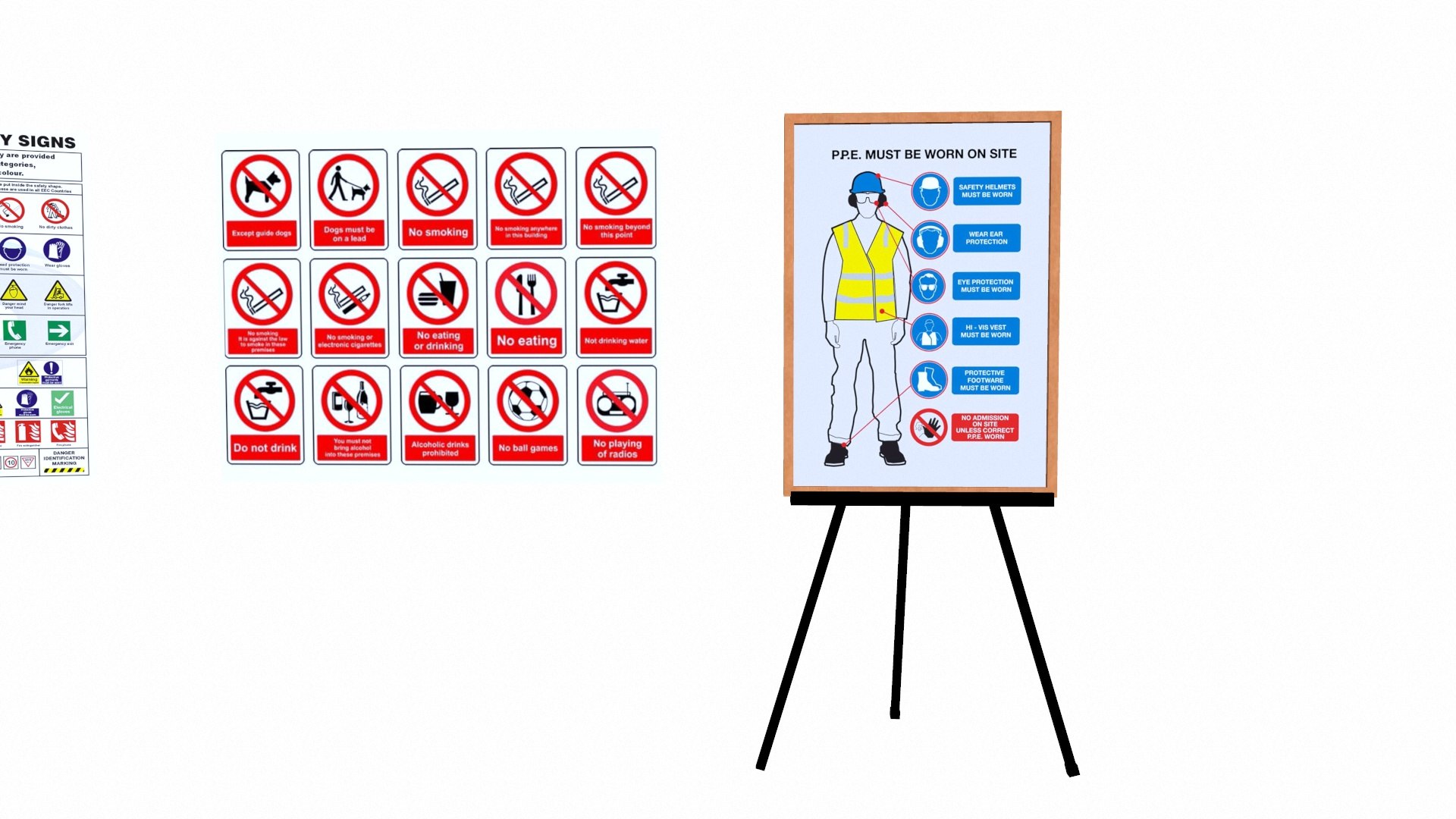 3D Warning And Safety Signs - TurboSquid 2323173