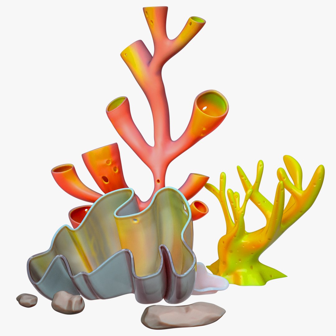 Cartoon Coral Reef Type 2 PBR 3D model - TurboSquid 2149354