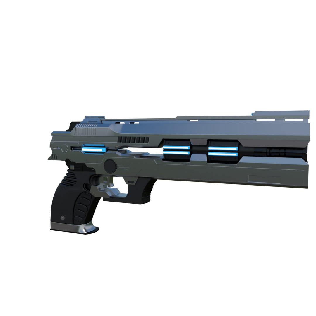 3d Science Fiction Pistol Model