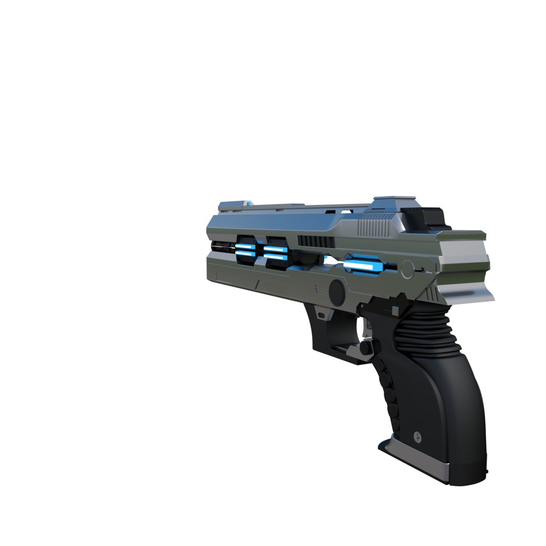 3d Science Fiction Pistol Model