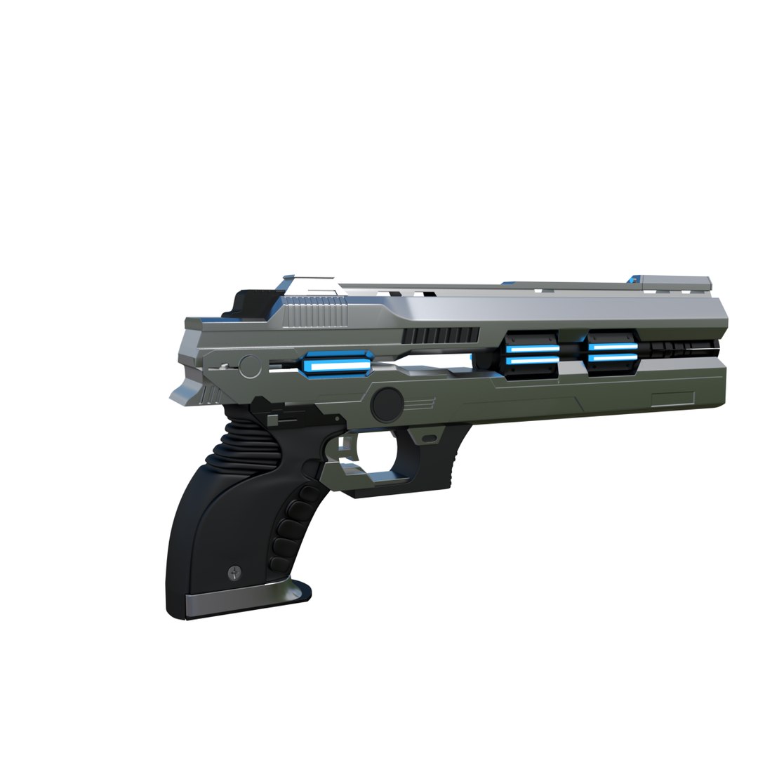 3d Science Fiction Pistol Model