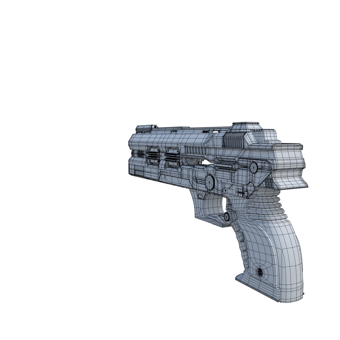 3d Science Fiction Pistol Model