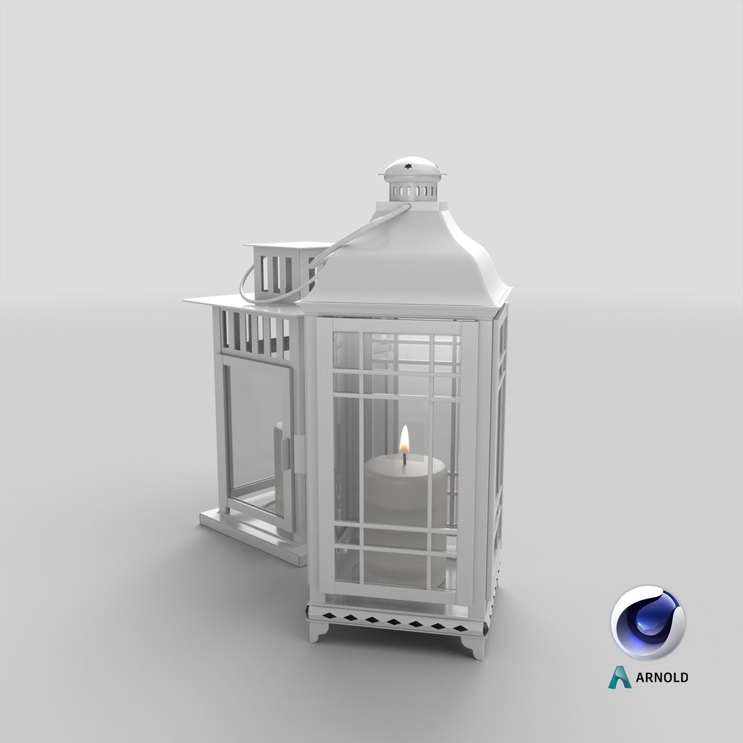 Candle Lantern White 3D Model - TurboSquid 1961378