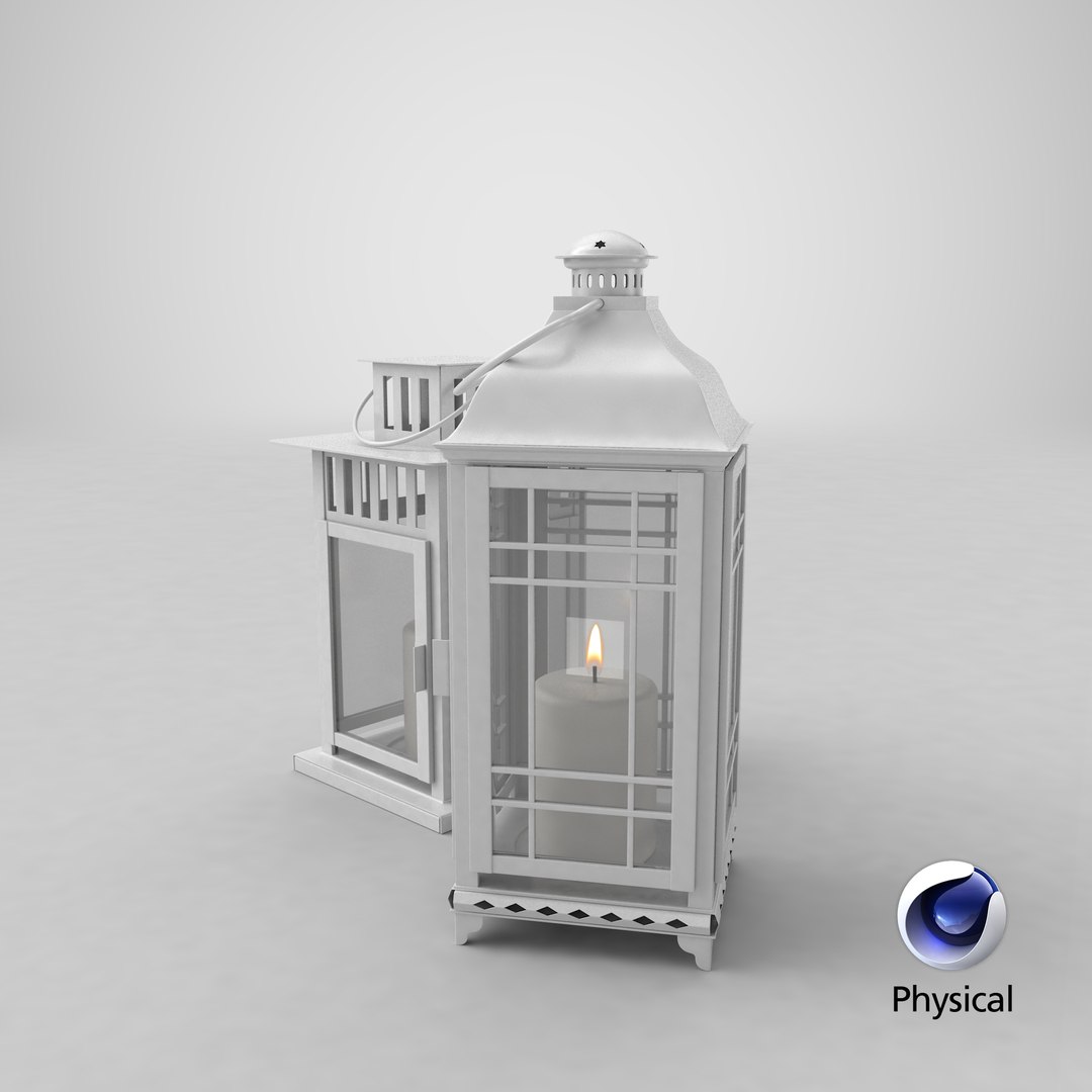 Candle Lantern White 3D Model - TurboSquid 1961378
