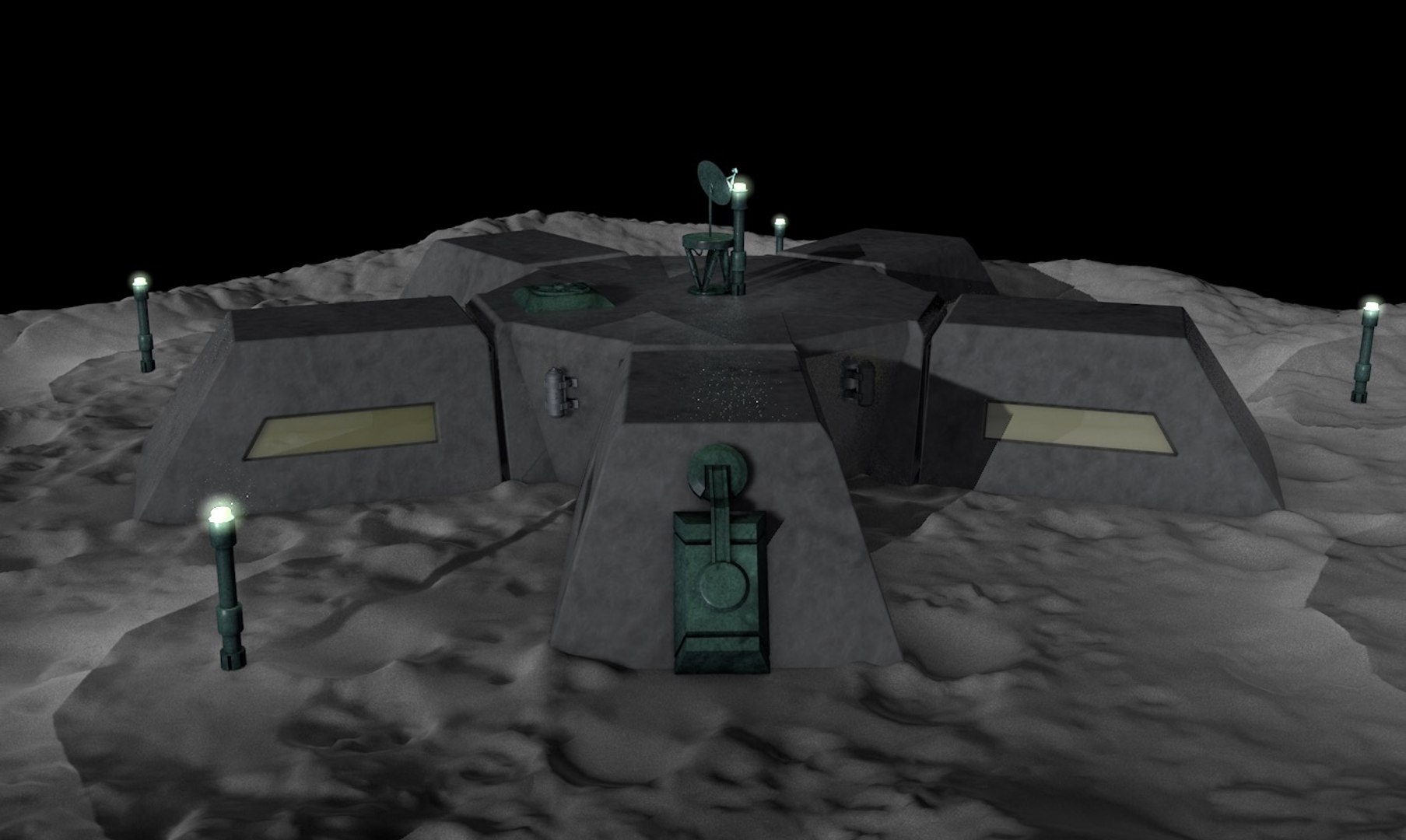 Base Station Moon 3D Model - TurboSquid 1198886