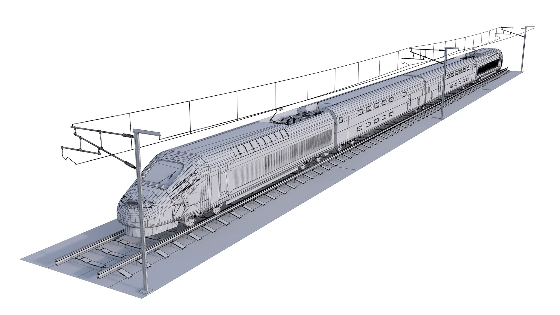 High Speed Train and Rail 3D model - TurboSquid 1997043