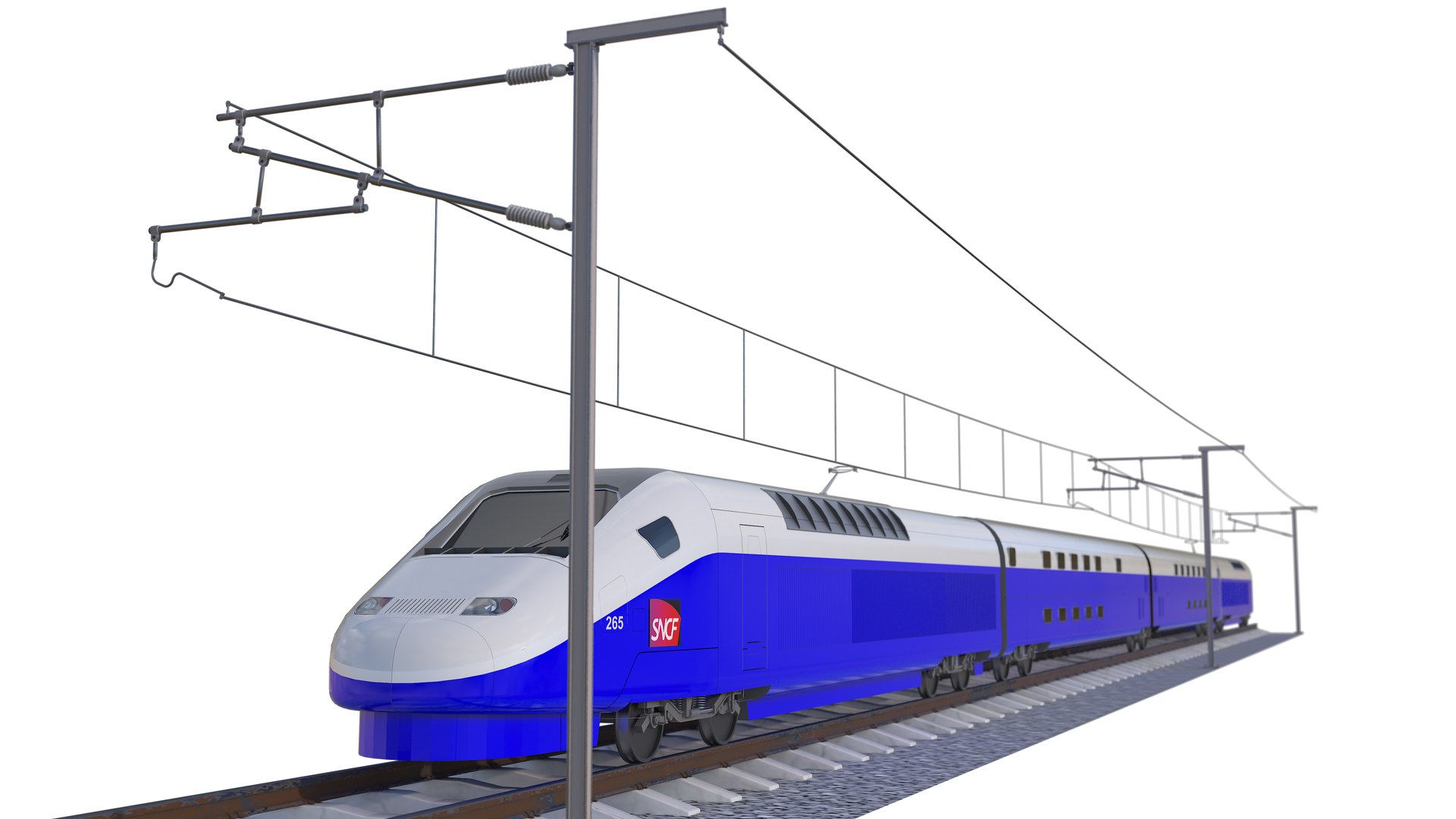 High Speed Train and Rail 3D model - TurboSquid 1997043