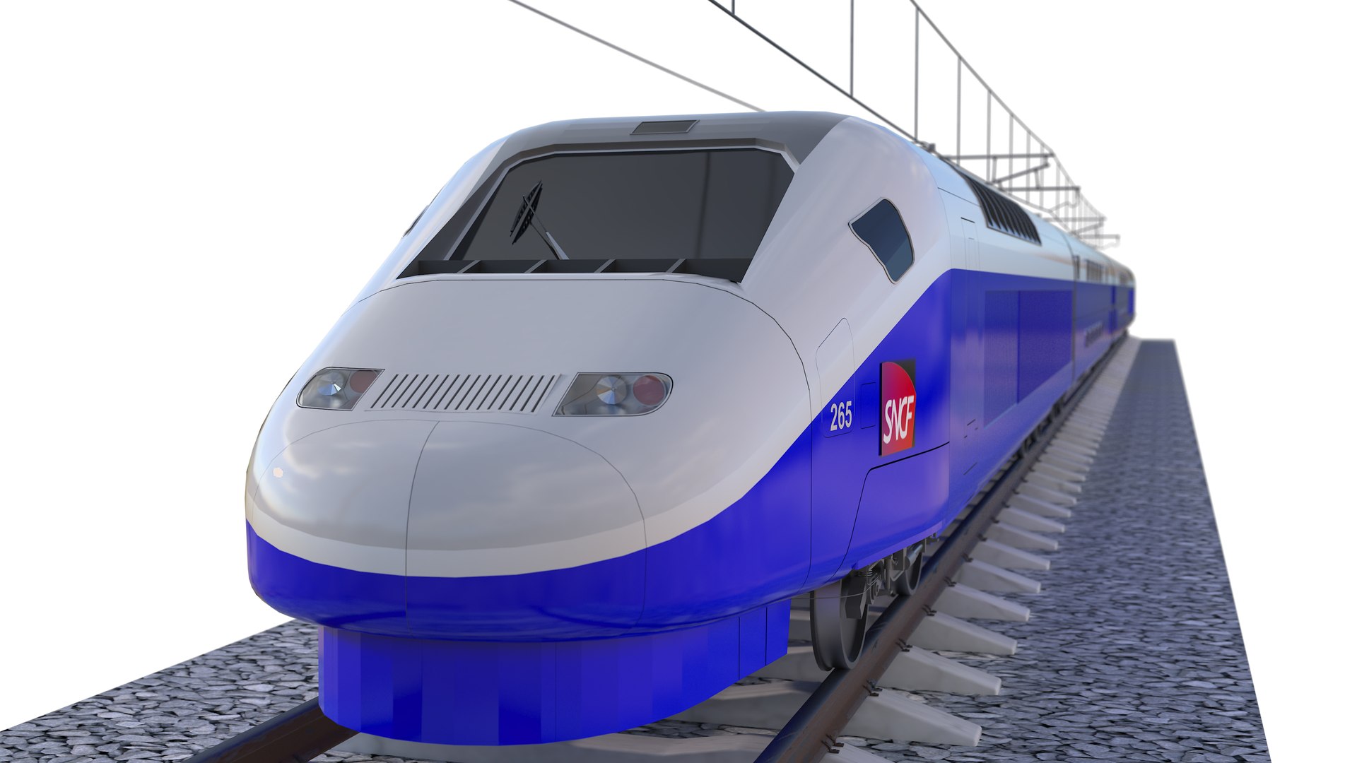 High Speed Train and Rail 3D model - TurboSquid 1997043