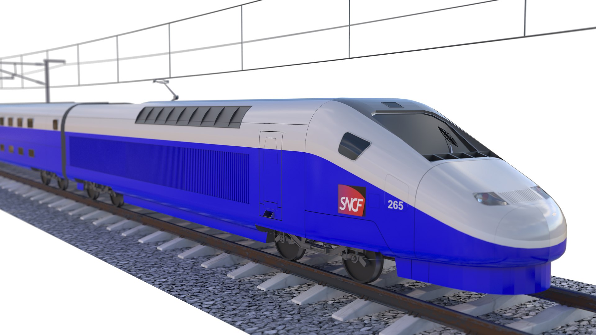 High Speed Train and Rail 3D model - TurboSquid 1997043