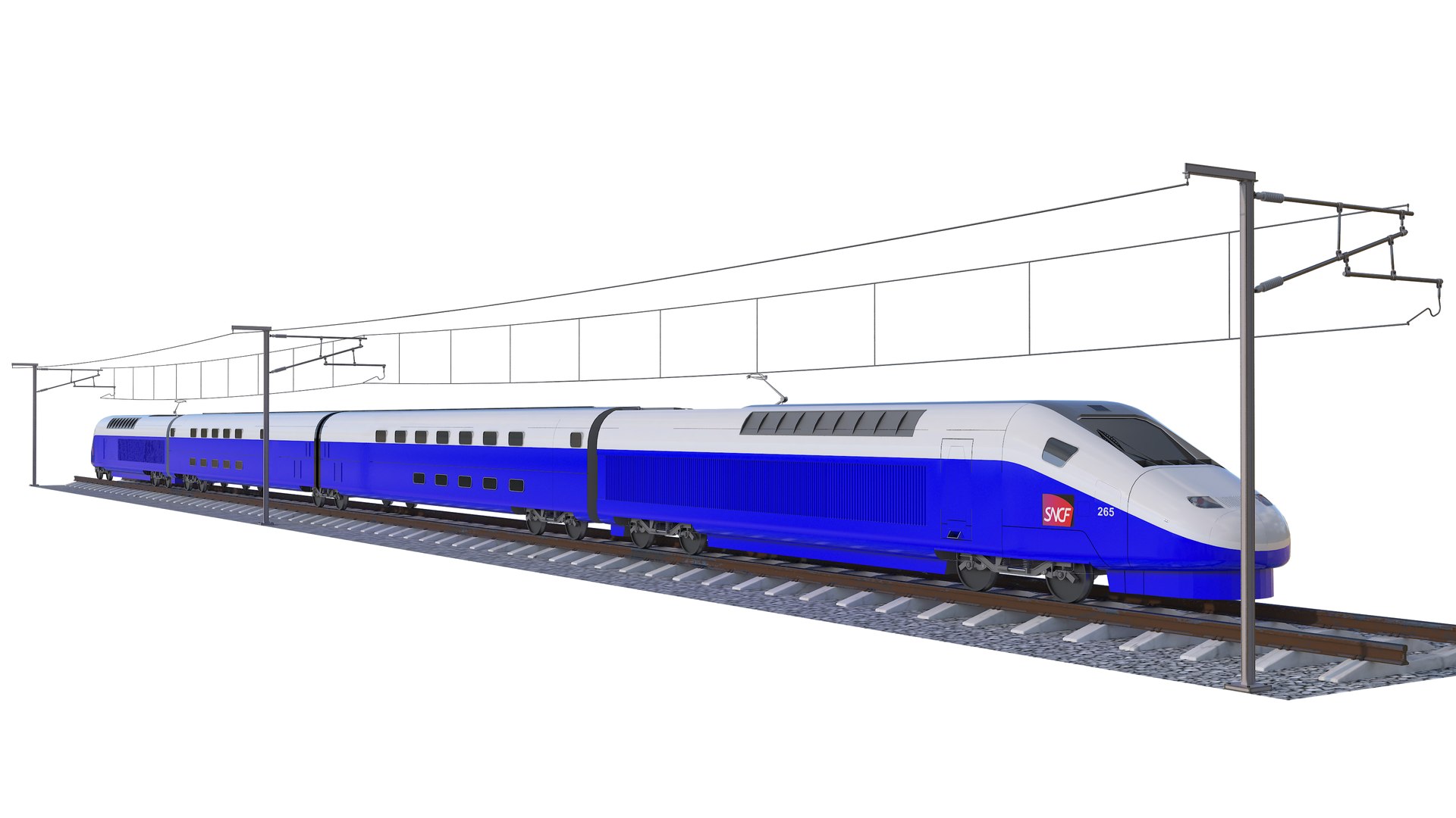 High Speed Train and Rail 3D model - TurboSquid 1997043