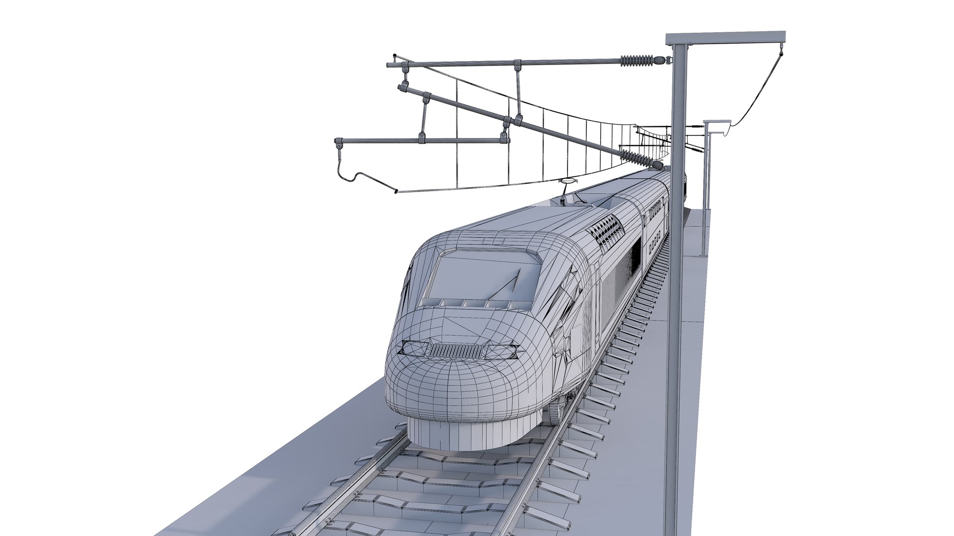 High Speed Train and Rail 3D model - TurboSquid 1997043