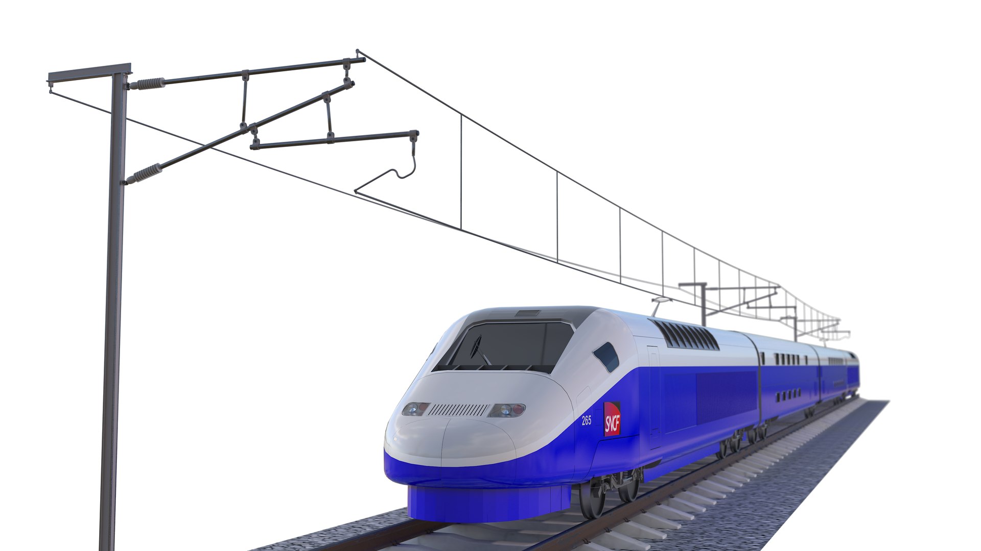 High Speed Train and Rail 3D model - TurboSquid 1997043