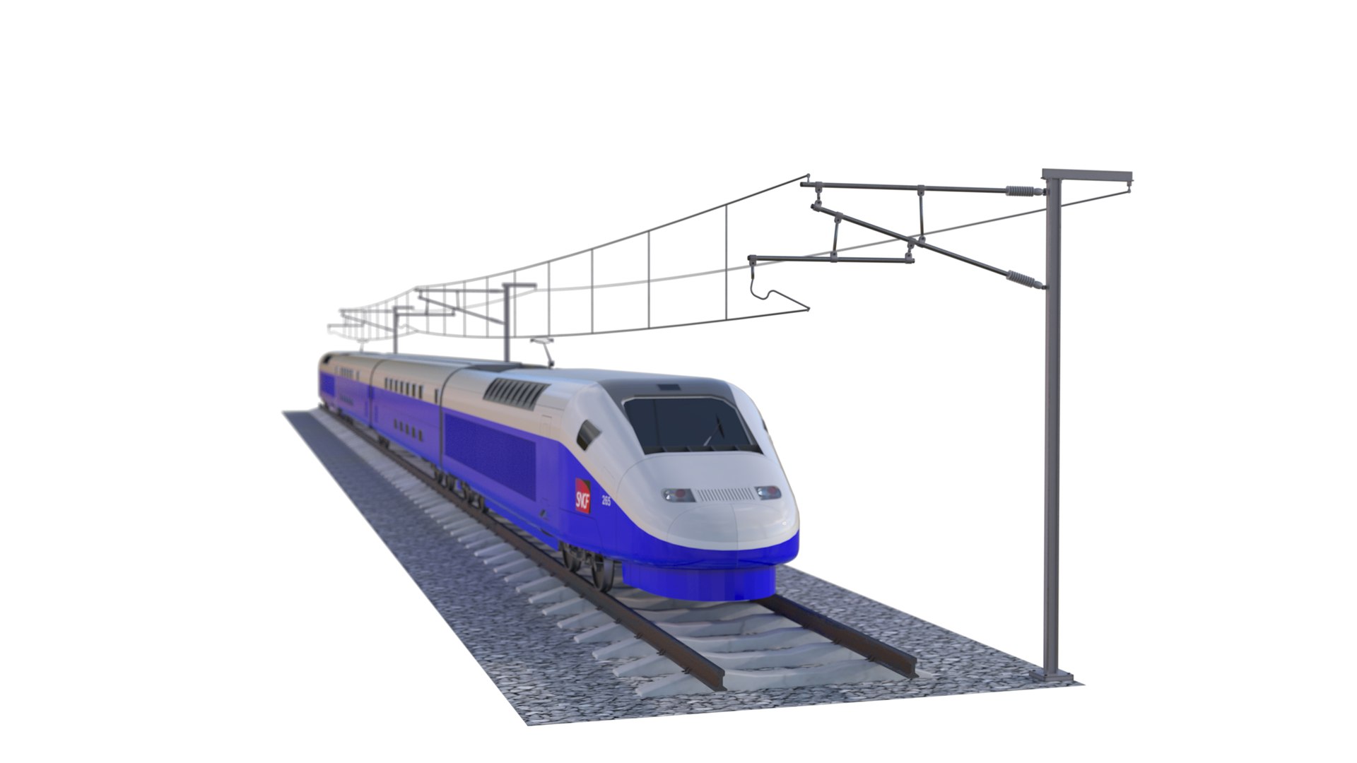 High Speed Train and Rail 3D model - TurboSquid 1997043