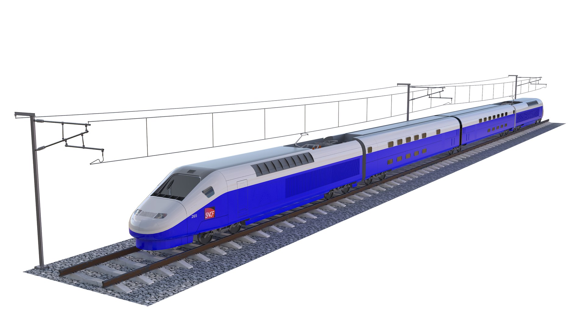 High Speed Train and Rail 3D model - TurboSquid 1997043