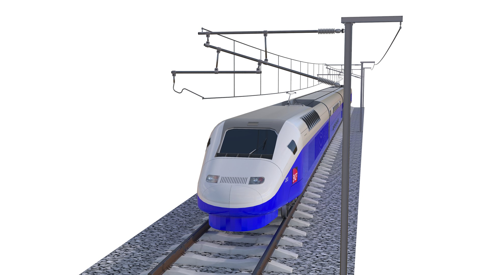 High Speed Train and Rail 3D model - TurboSquid 1997043