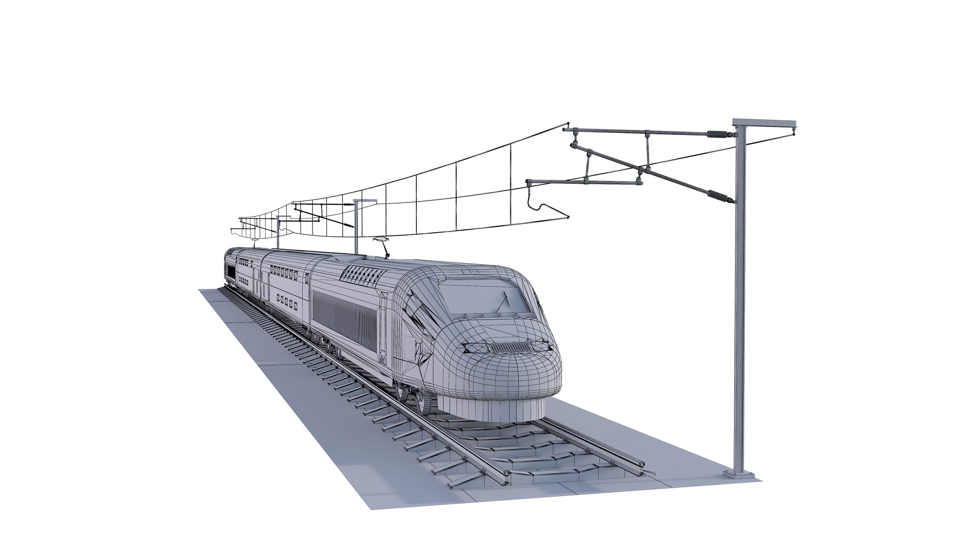 High Speed Train and Rail 3D model - TurboSquid 1997043