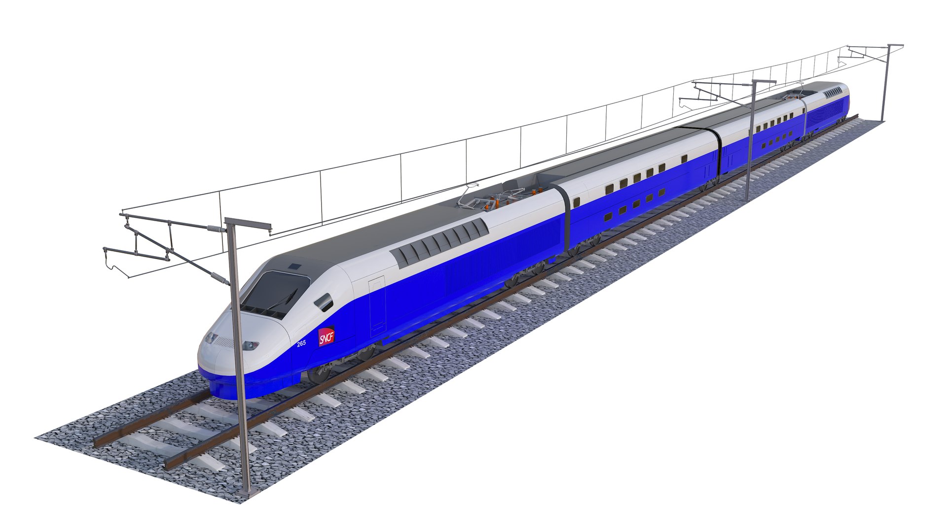 High Speed Train and Rail 3D model - TurboSquid 1997043